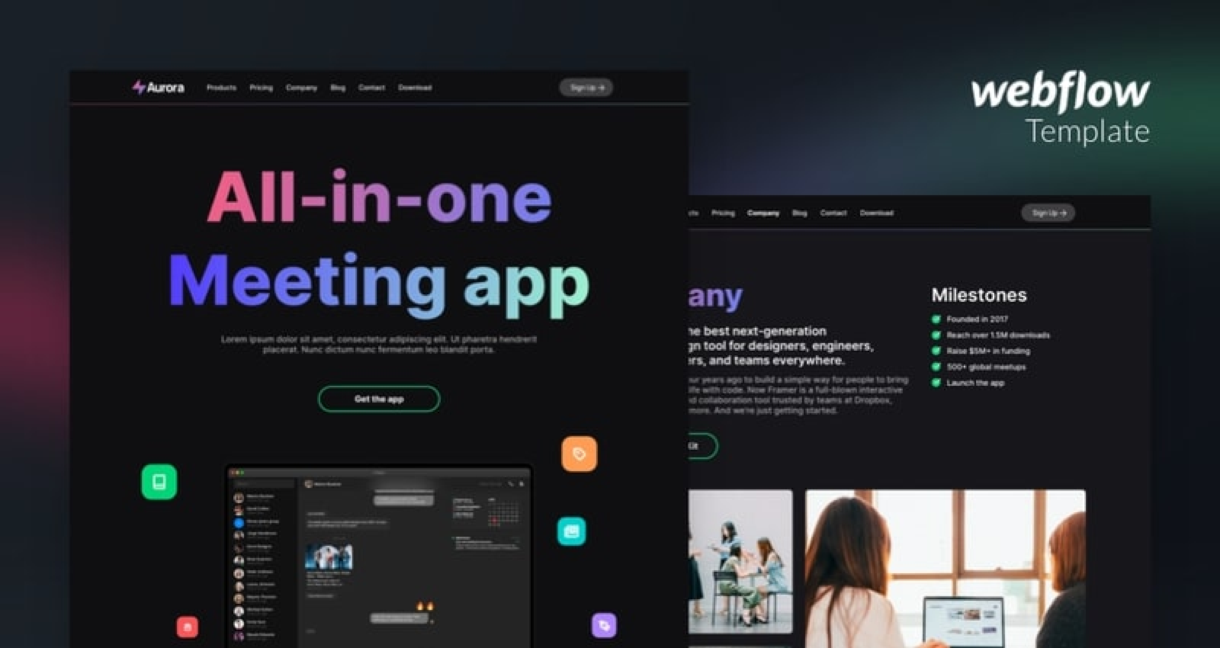 Aurora - App Webflow Template | Wedoflow